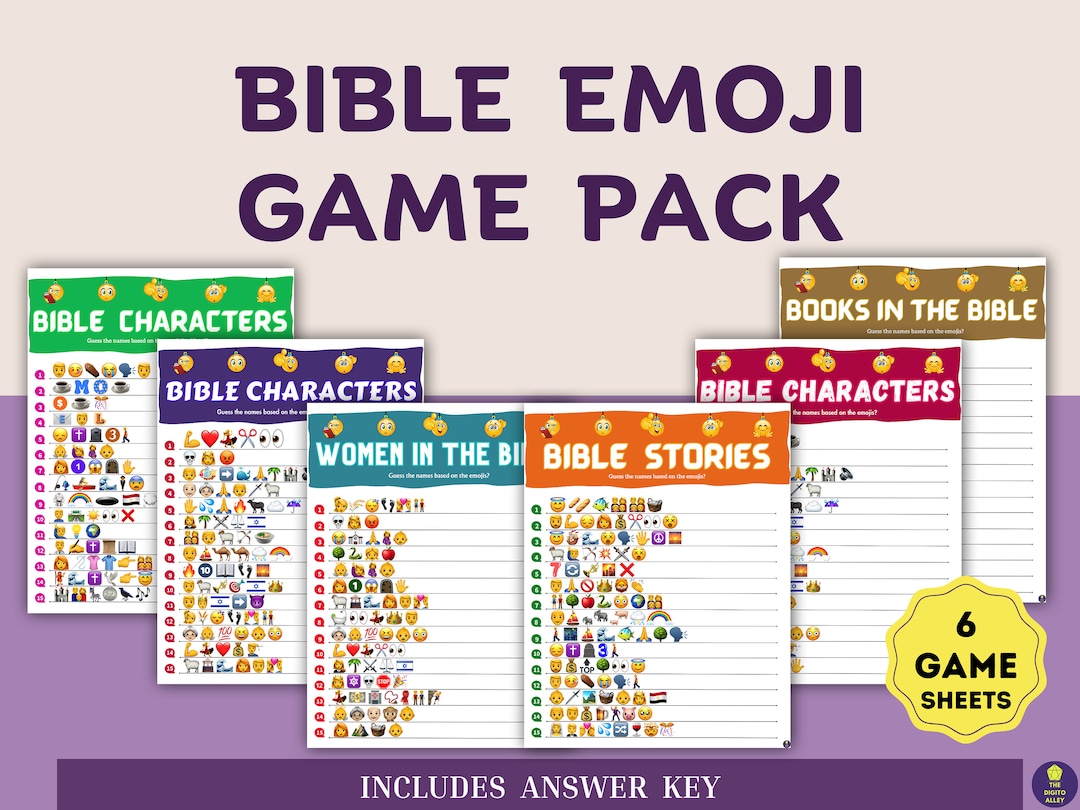 6 Bible Emoji Games Printable I New & Old Testament I Sunday School ...