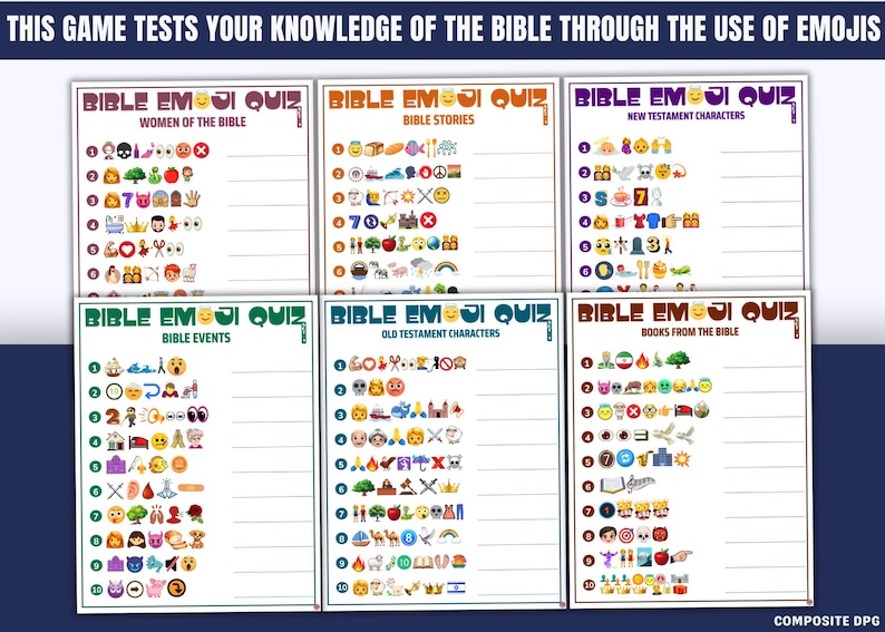 Bible Emoji Quiz: Church Games & Bible Study (PDF Download) - Etsy