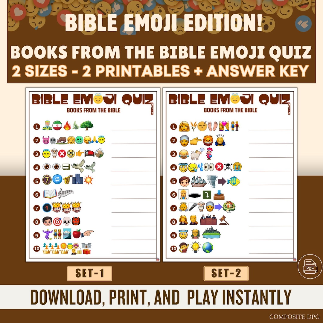 Bible Books Emoji Quiz Game, Church Activity (PDF Download) - Etsy
