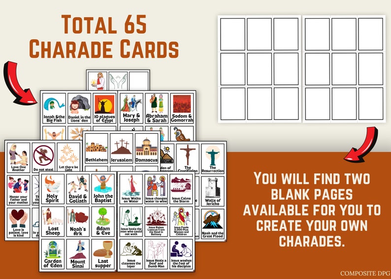 Bible Charades Cards: Fun Church Activity (PDF File) - Etsy