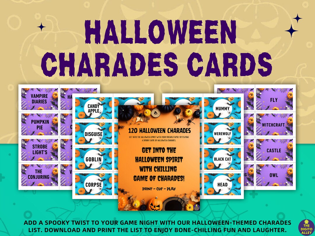 Halloween 120 Charades Game I Halloween Games I Fun Halloween Party ...