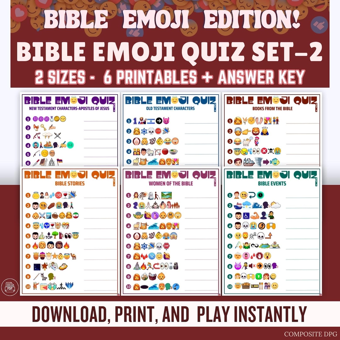 Bible Emoji Quiz: 6 Printable Games for Church (PDF Download) - Etsy UK