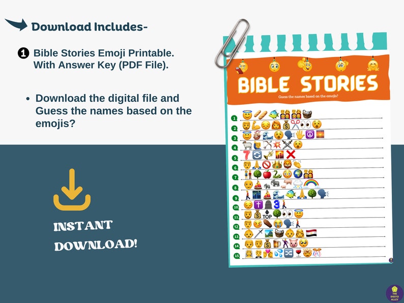 Bible Stories Emoji Game Printable I Sunday School Games I - Etsy