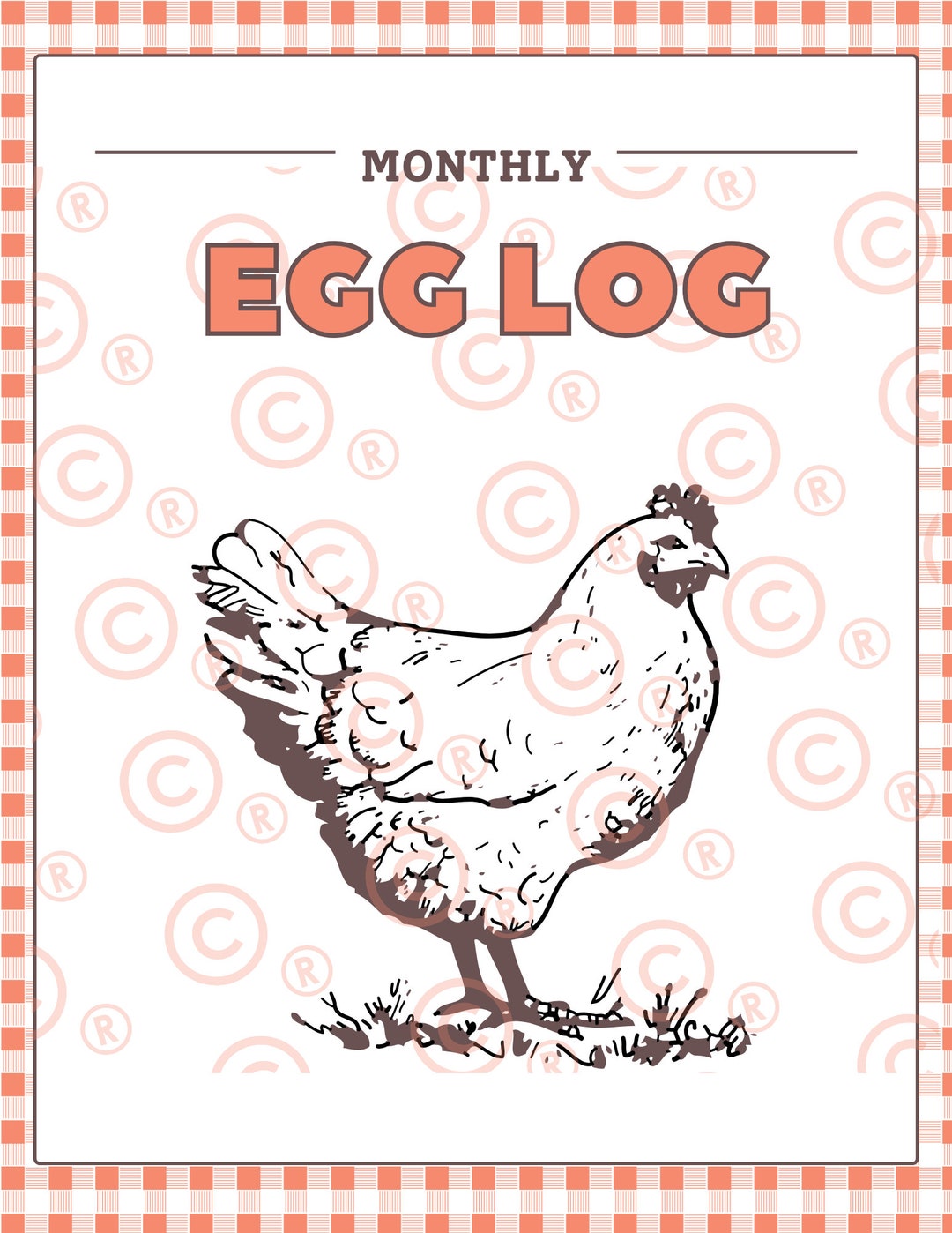 Printable Monthly Egg Log - Homesteading Chicken Egg Tracker | Farm ...