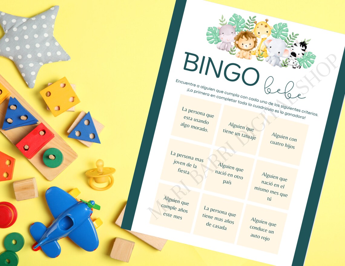Juego De Bingo Para Baby Shower, Descarga Instantánea, Bingo Bebe ...