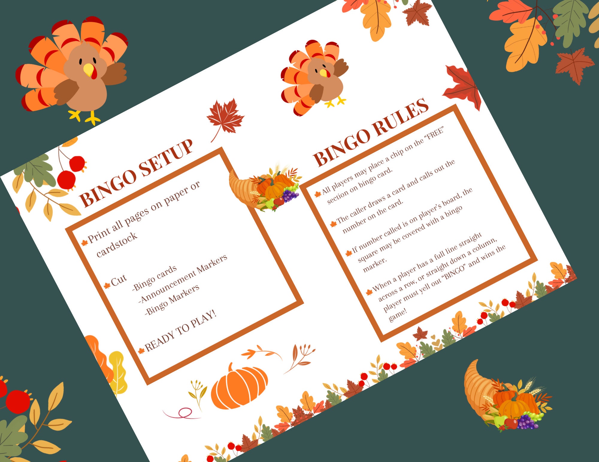 Printable Thanksgiving Bingo, Instant Download Bingo Game, Thanksgiving ...