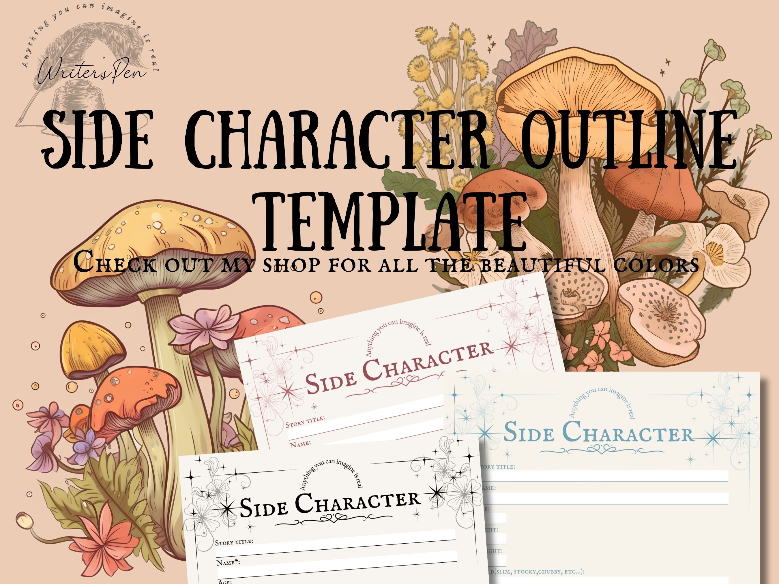 Side Character Outlineblue and Cream, Character Profile, Character ...