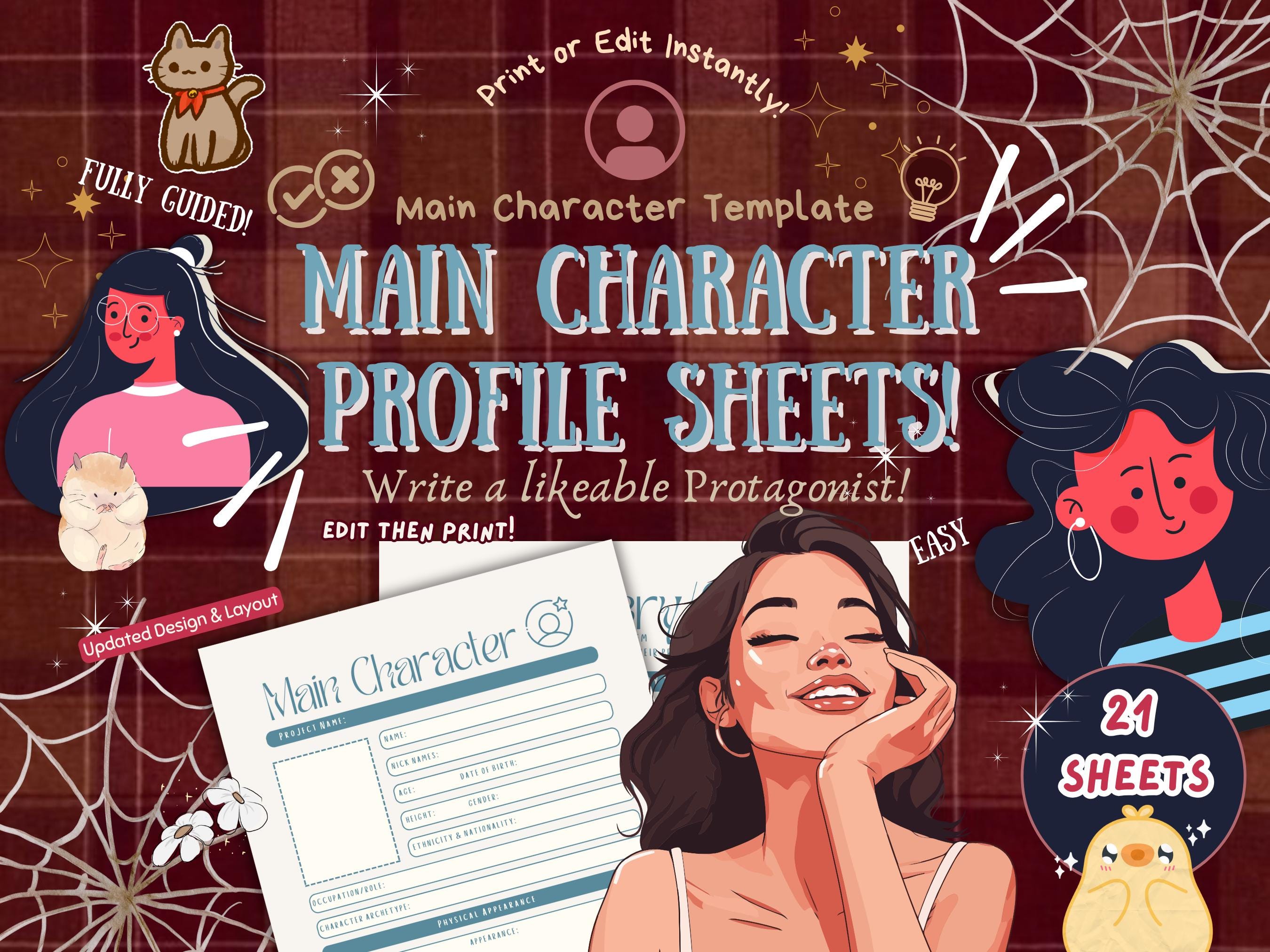 Main Character Worksheets|| Character Workbook, Digital or Printable ...