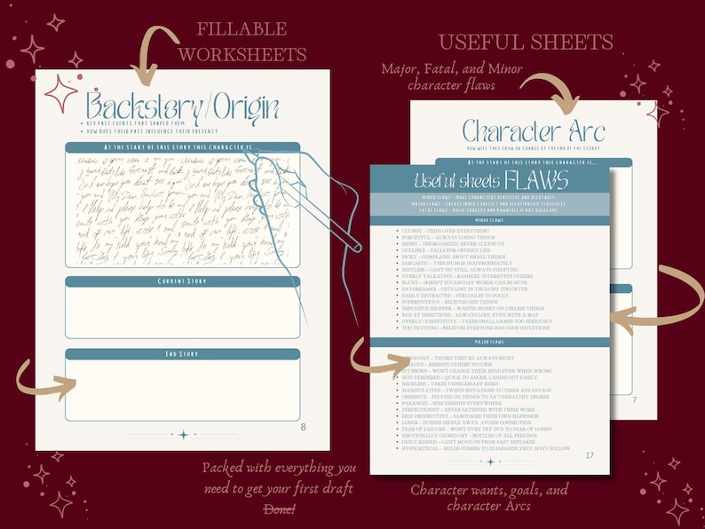 Main Character Worksheets|| Character Workbook, Digital or Printable ...