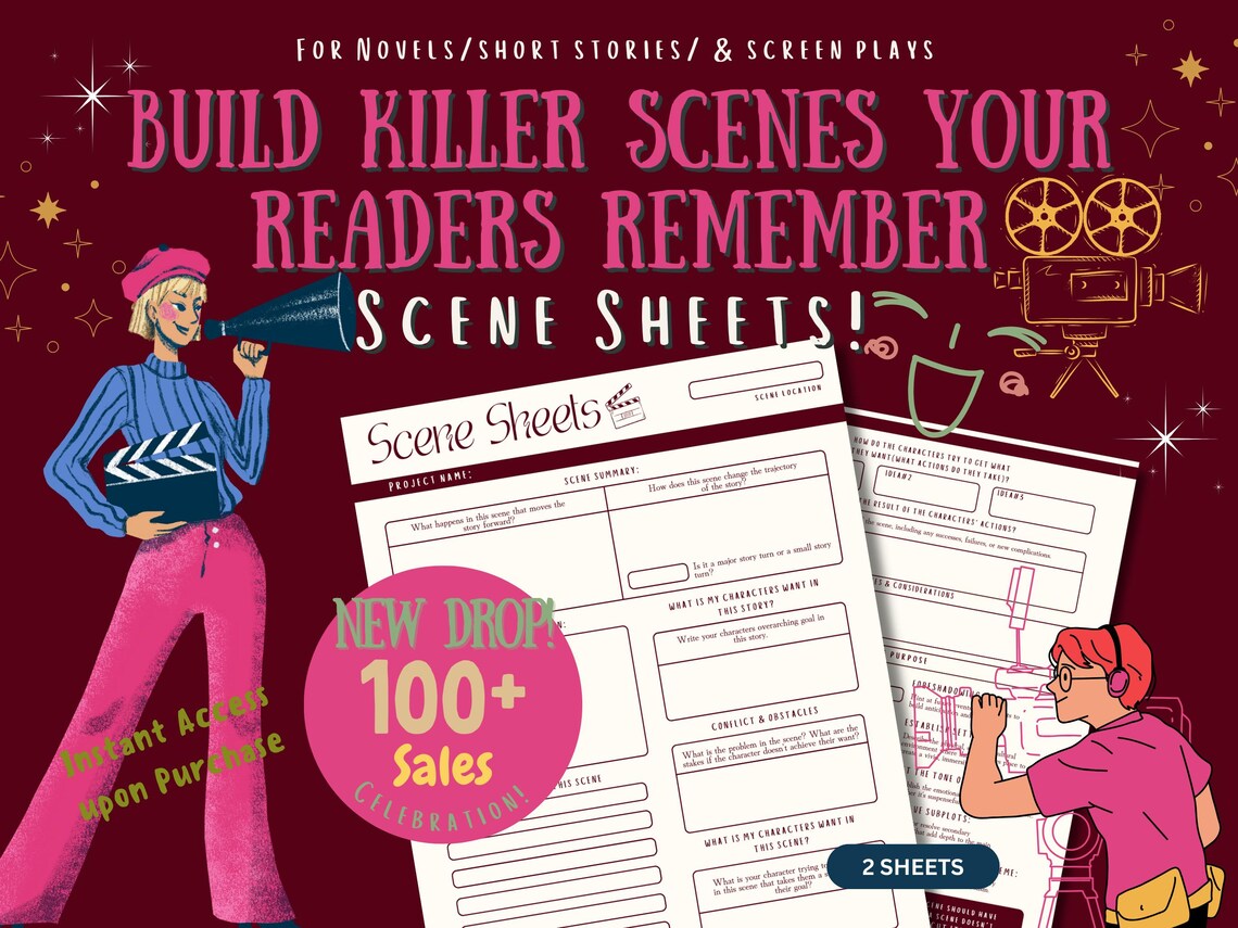 Scene Sheet Novel/screenplay Worksheets|| Novel Worksheets for Writers ...