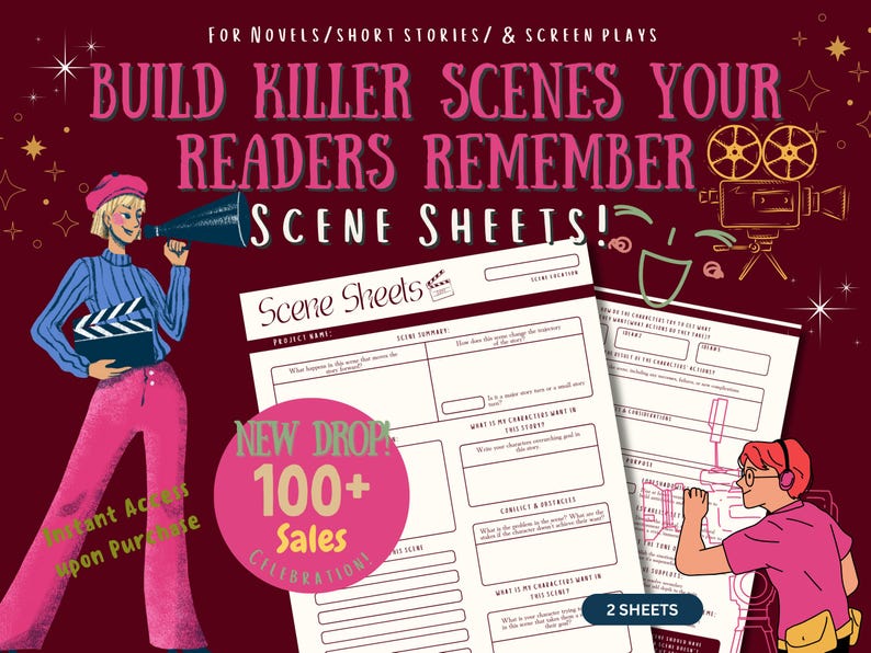 Scene Sheet Novel/screenplay Worksheets|| Novel Worksheets for Writers ...
