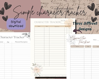 Printable Character Development Planner - Etsy