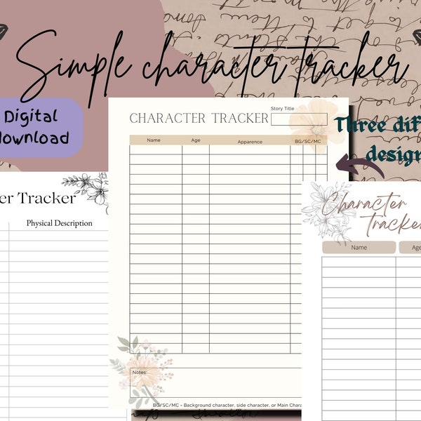 Character Tracker - Etsy
