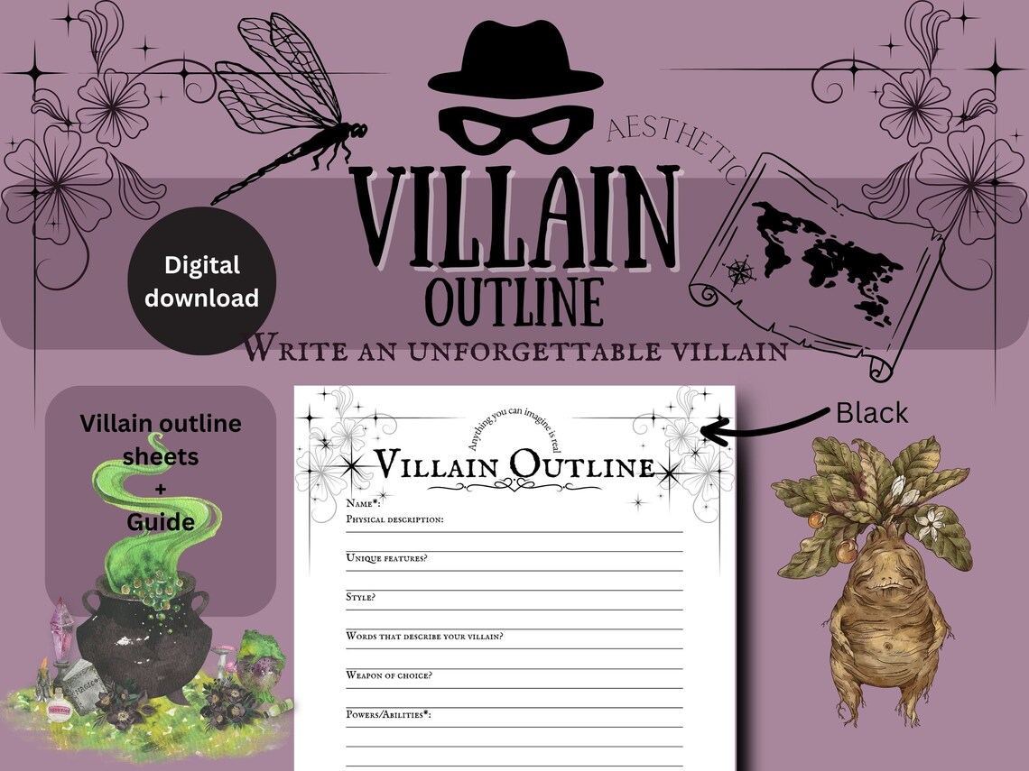 Villain Outline Villain Story Planner Worksheets, Novel Worksheets ...