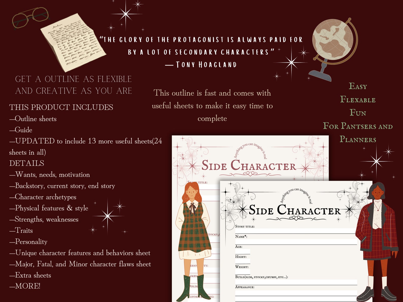 Side Character Outline, Character Profile Template, FREE Notion ...