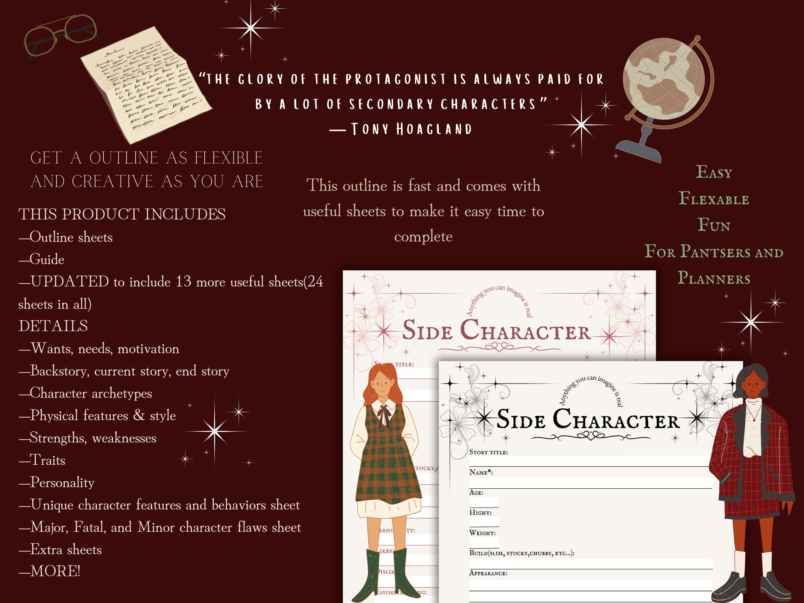 Side Character Outline, Character Profile Template, FREE Notion ...