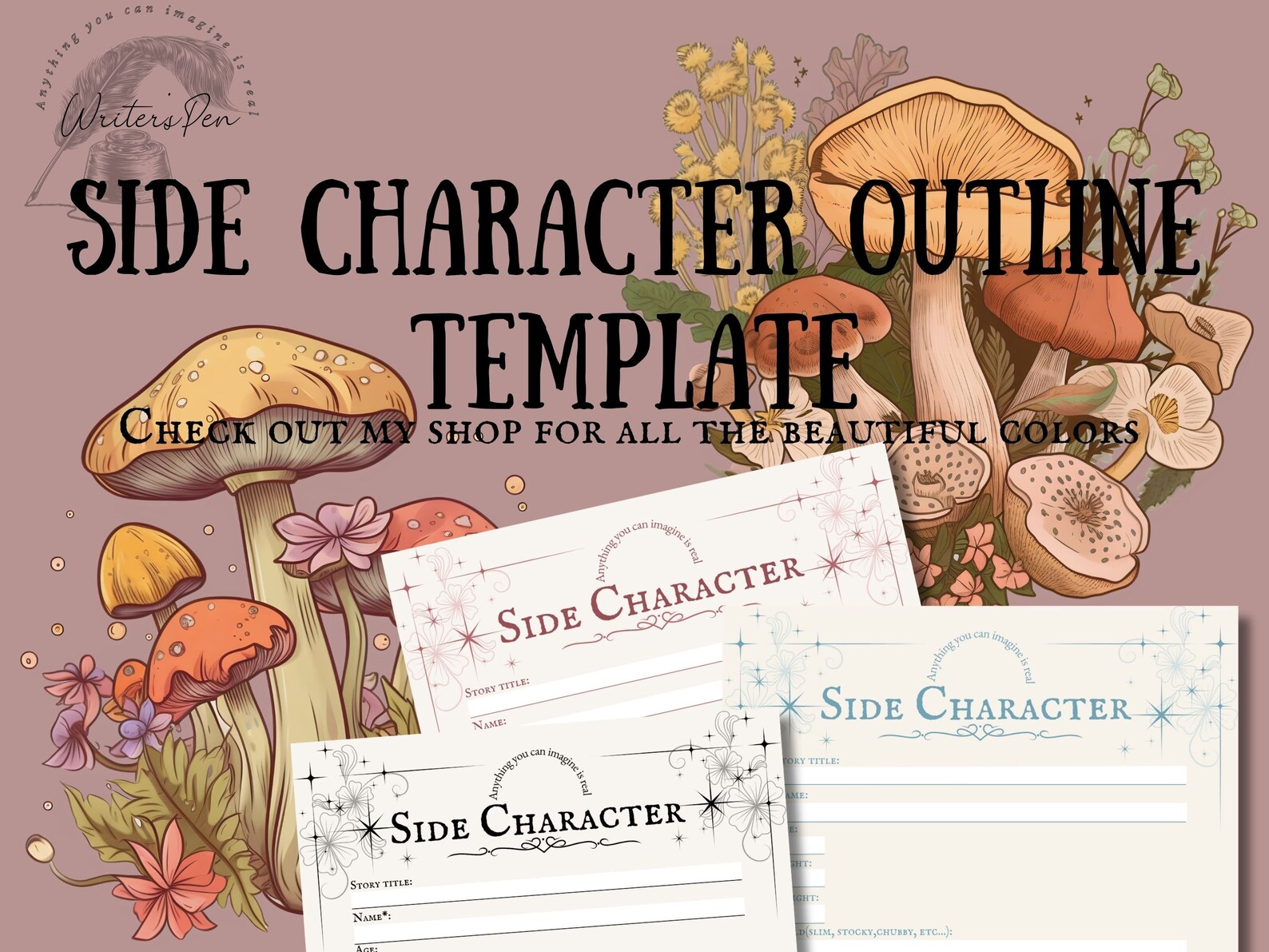 Character Tracker, Aesthetic Writers Template, Character Worksheet - Etsy