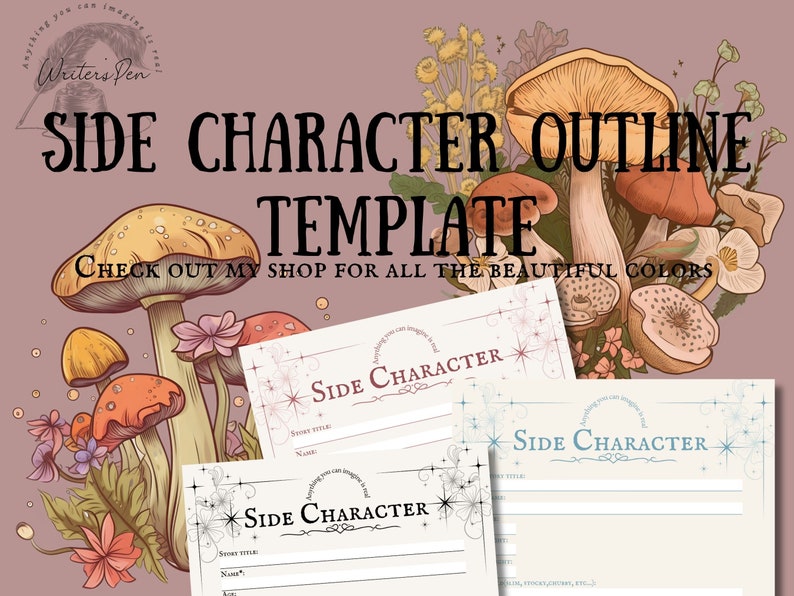 Character Tracker, Aesthetic Writers Template, Character Worksheet - Etsy