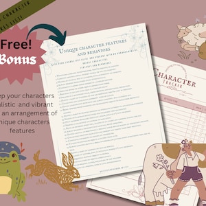Character Tracker, Aesthetic Writers Template, Character Worksheet - Etsy