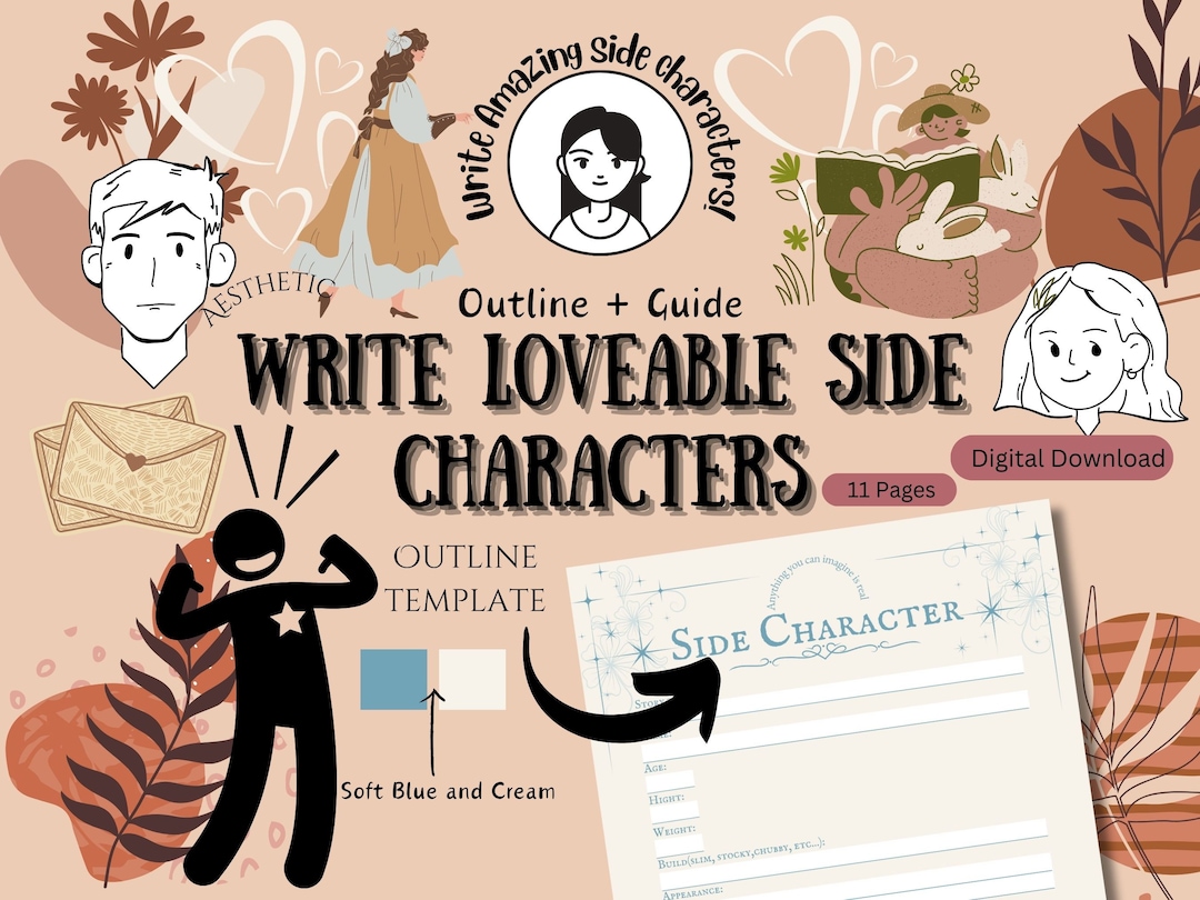 Side Character Outlineblue and Cream, Character Profile, Character ...