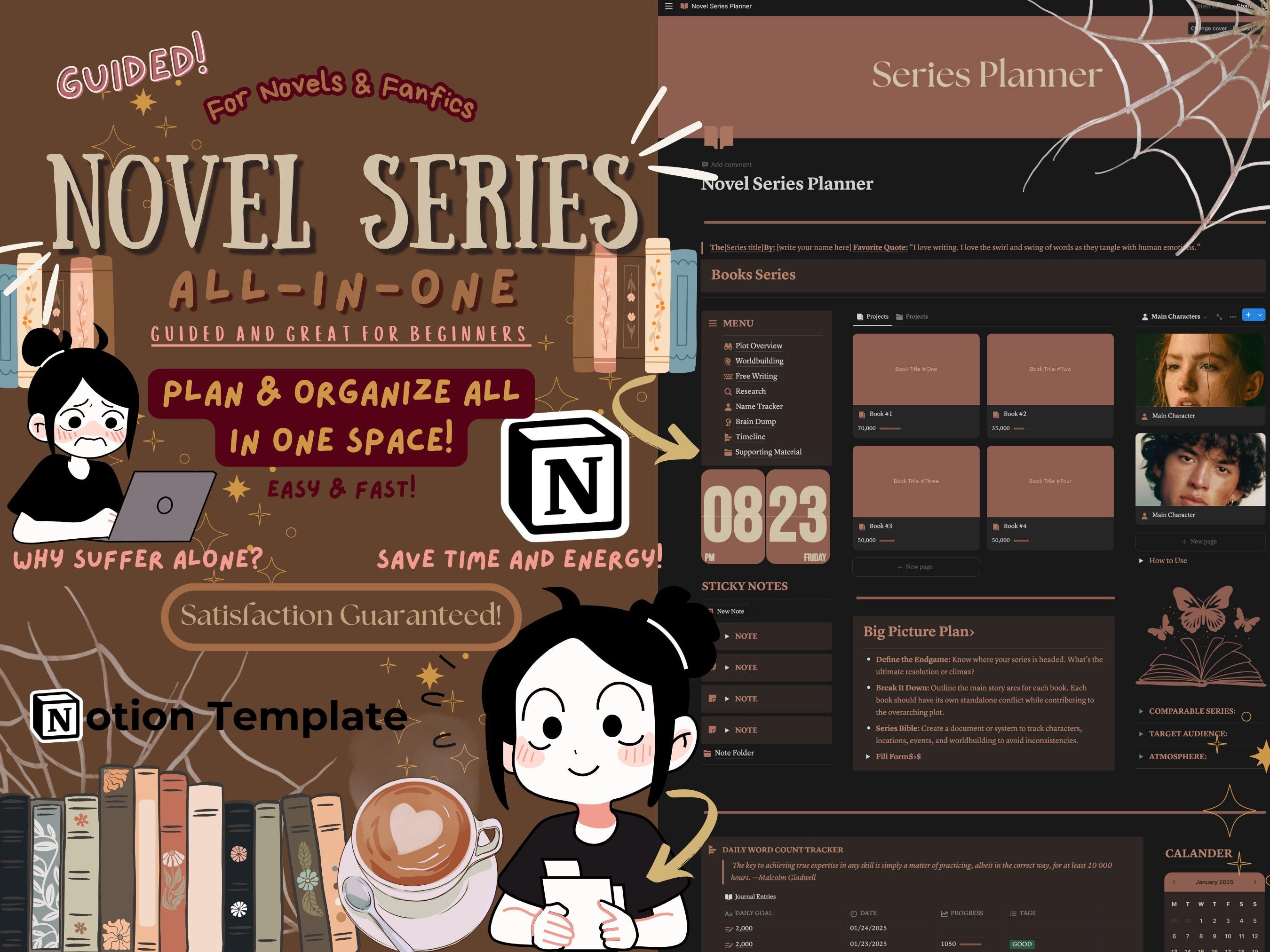 Notion Book Series Planner Template: Novel Writing Project Hub - Etsy