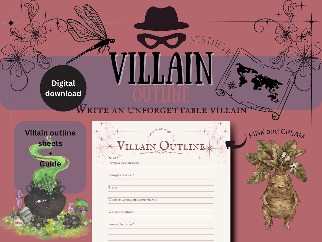 Villain Outline|| Villain Story Planner Worksheets, Novel Worksheets ...