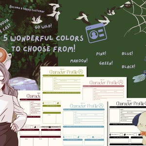 Character Profile Worksheets || Template for Writers - Printable and ...