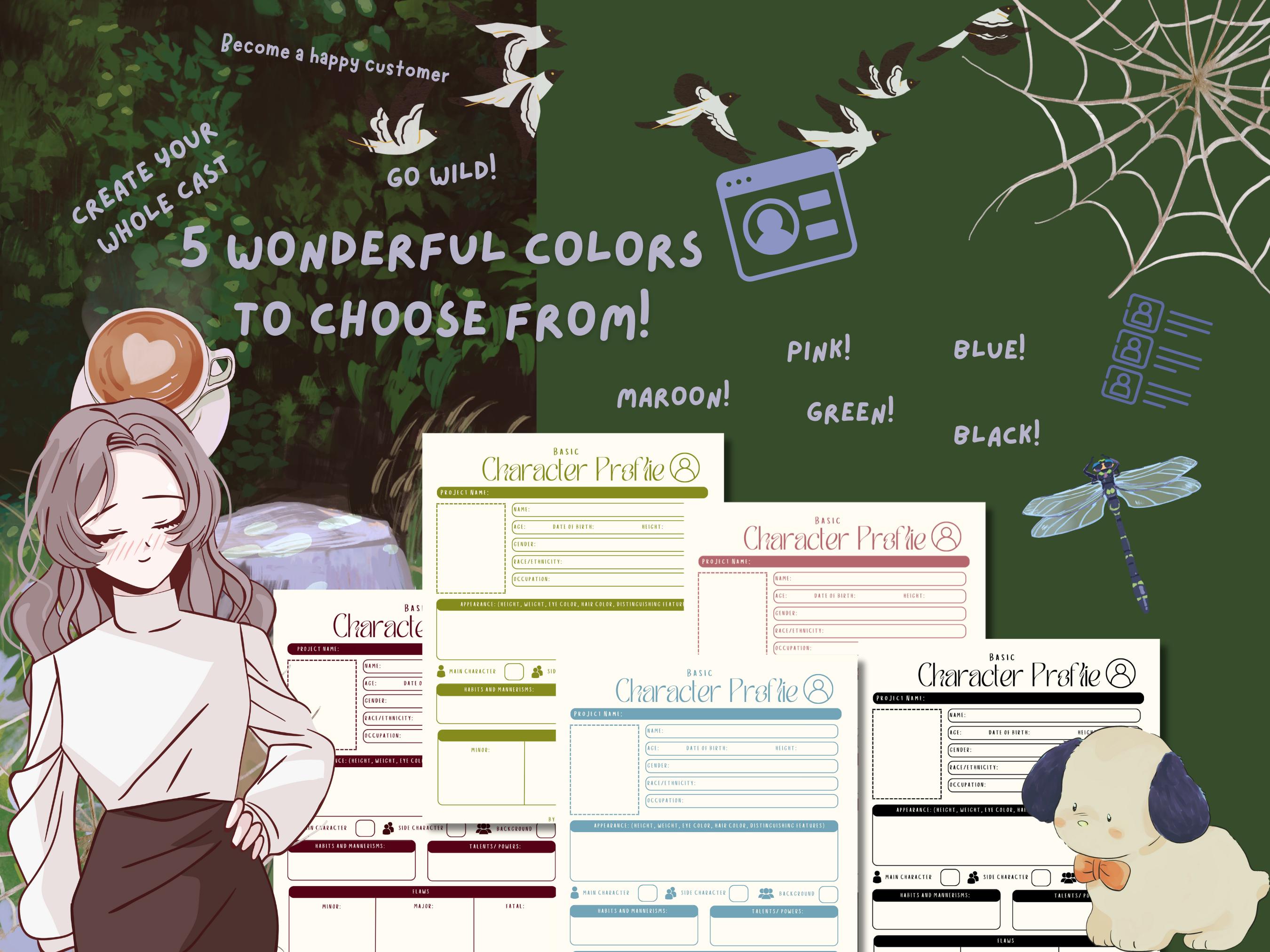 Character Profile Template | Novel and Story Planning (printable ...