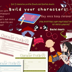 Character Profile Worksheets || Template for Writers - Printable and ...