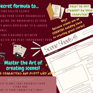 Scene Sheet Novel/screenplay Worksheets|| Novel Worksheets for Writers ...