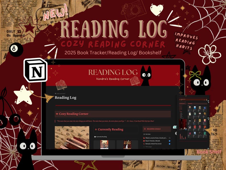 Notion Reading Tracker Template: Book Log & Library (digital Download) - Etsy