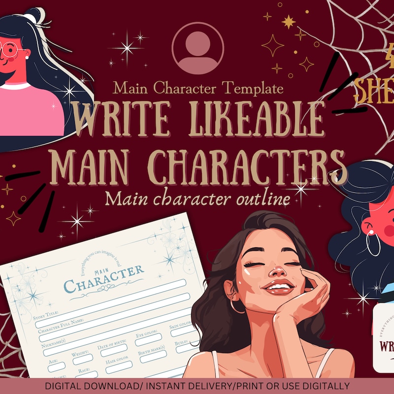 Creative writing character sheet template - Etsy.de