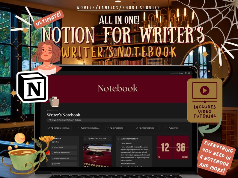 Notion Writer's Notebook Template: Project Workspace (digital Download ...