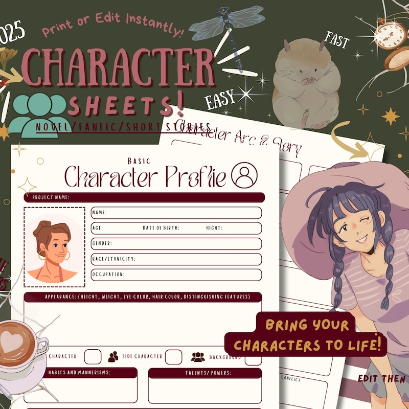 Profile Character Art - Etsy