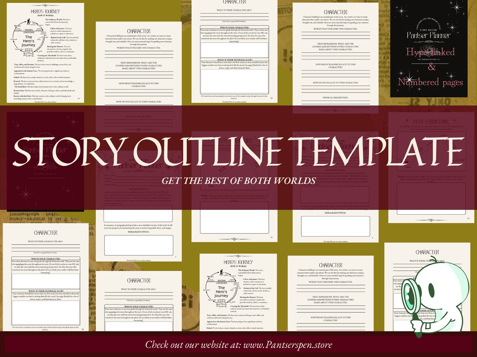 Pantser Planner: Novel Outline Template, Character Profile (PDF) - Etsy
