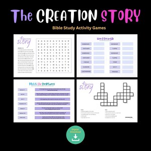 CREATION STORY Printable Christian Teen Kid Crossword Puzzle Word ...