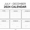 2024 Mid-year Calendar With Holidays, July - December Printable Planner ...