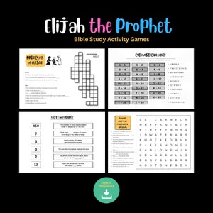 Elijah the Prophet Christian Teen Kid Crossword Puzzle Word Search ...