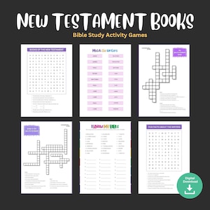 New Testament Books Bible Study Activity for Kids Teens Youth Church ...