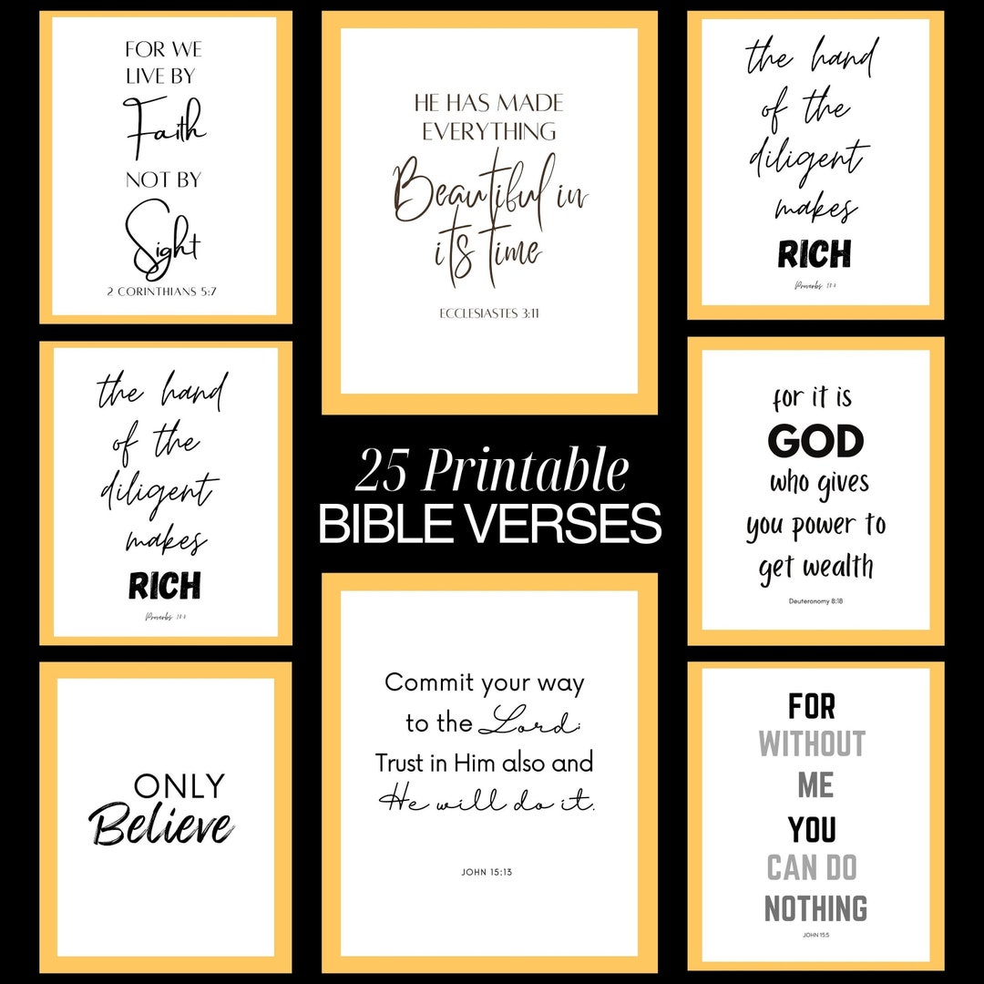 Bible Verse Printable Art, Faith Affirmation Card, Scripture Wall Decor ...