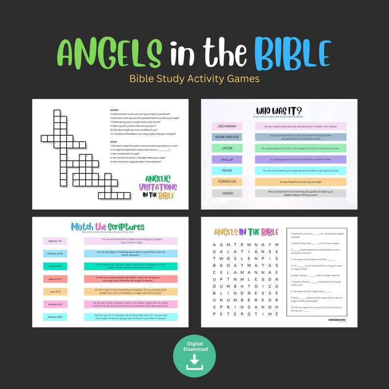 Bible Angelic Visitation Christian Church Game Bible Study Quiz, Kid ...