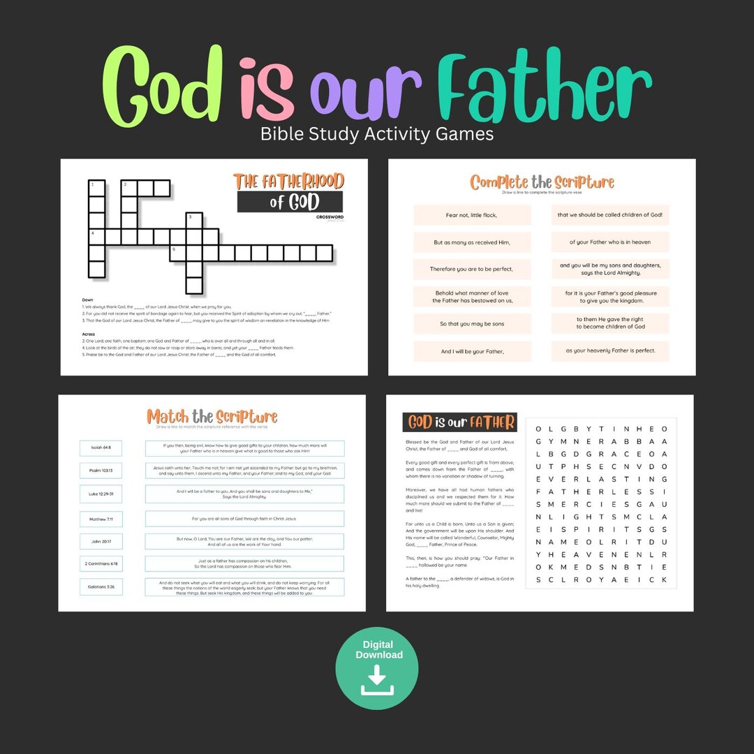 GOD THE FATHER Christian Printable Quiz Game, Fun Children Church ...
