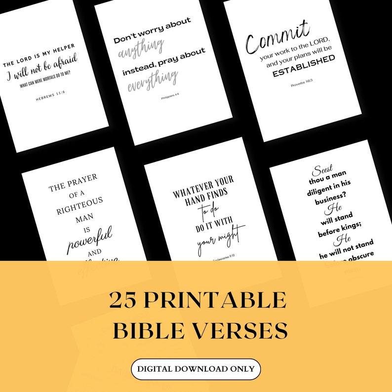 Bible Verse Printable Art, Faith Affirmation Card, Scripture Wall Decor ...