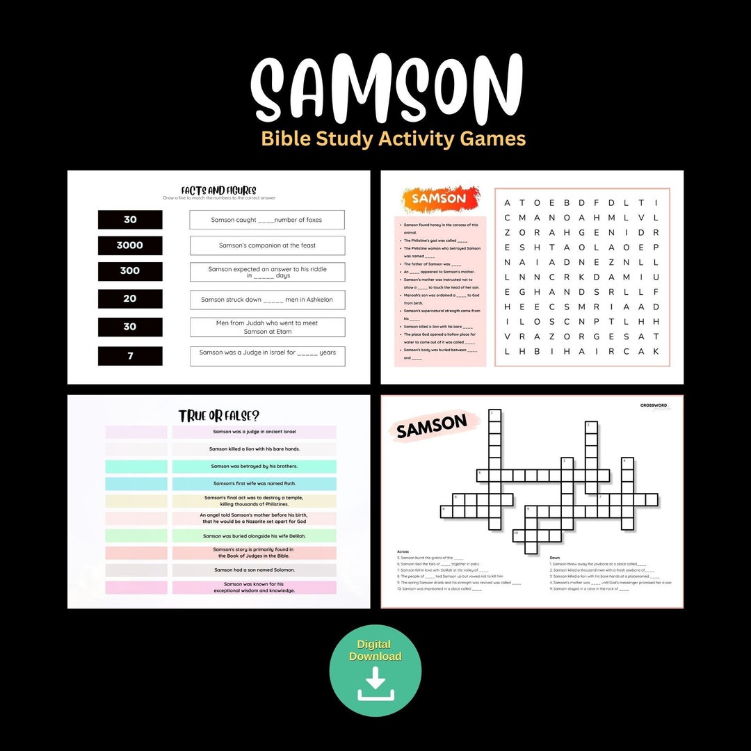 Printable Christian Church Sunday School Bible Study Activity Lesson ...