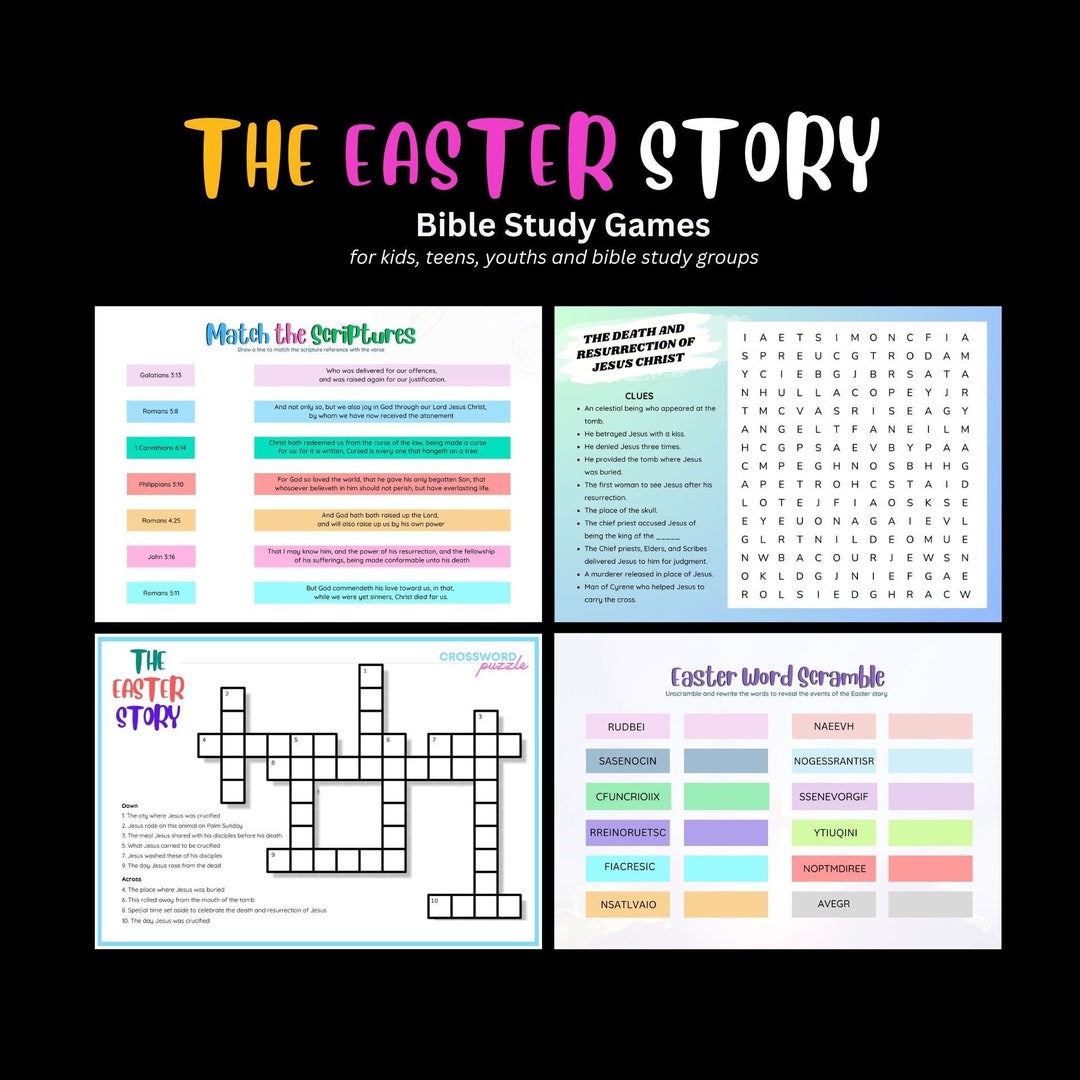 Easter Printable Christian Teen Kid Crossword Puzzle Word Search ...