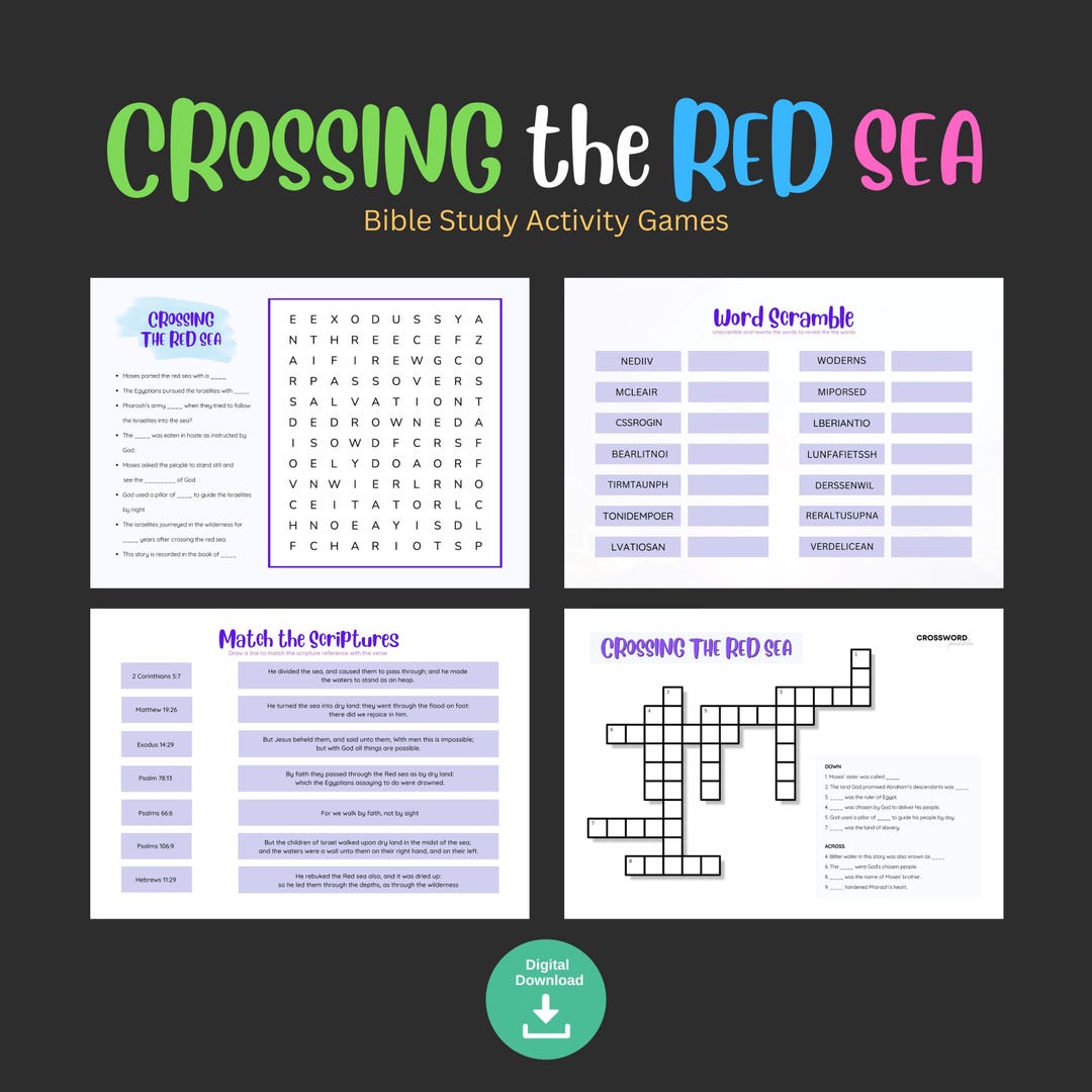Crossing the Red Sea Christian Church Game Bible Study Quiz, Kid Teen ...