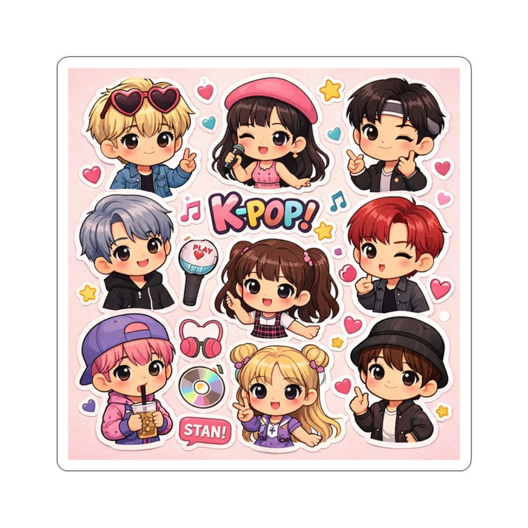 K-pop Inspired Chibi Idol Sticker Sheet - Etsy