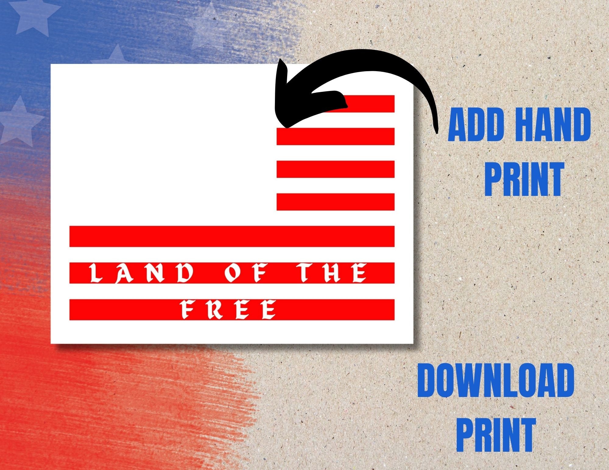 Handprint Flag Craft, Memorial Day Craft for Kids, 4th of July Craft ...