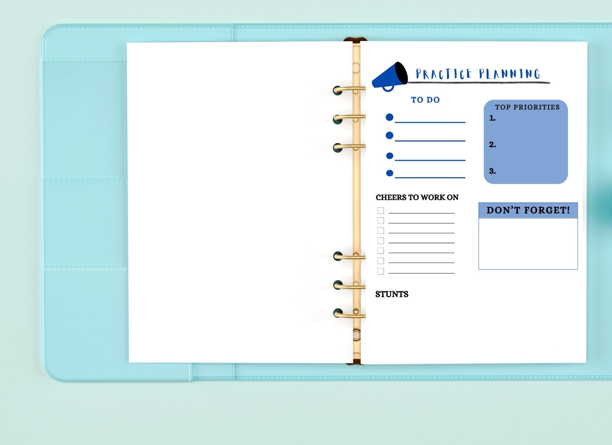 Printable Cheerleading Practice Planner. Instant Download Template for ...