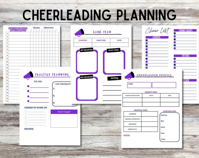 Printable Cheer Season Attendance Sheet Instant Download Template ...